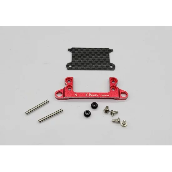 ALU. 7075 FRONT LOWER ARM SET W/CARBON FIBER COVER PLATE (NARROW)