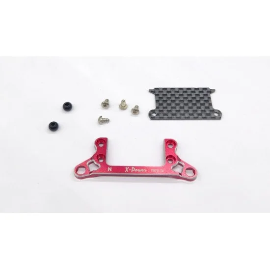 ALU. 7075 FRONT LOWER ARM SET W/CARBON FIBER COVER PLATE (NARROW) FOR MR04